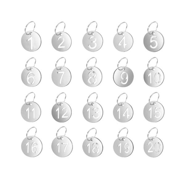 -/直径20mm/-・材質高品質のステンレススチール。防水、腐食に強、耐熱性や耐摩耗性に優れており、錆びにくいです。・セット内容サイズ：直径20mm。内容：円形:1-20、キーリング付きで。・携帯しやすい軽量で持ち運びにも便利。・高品質透か...