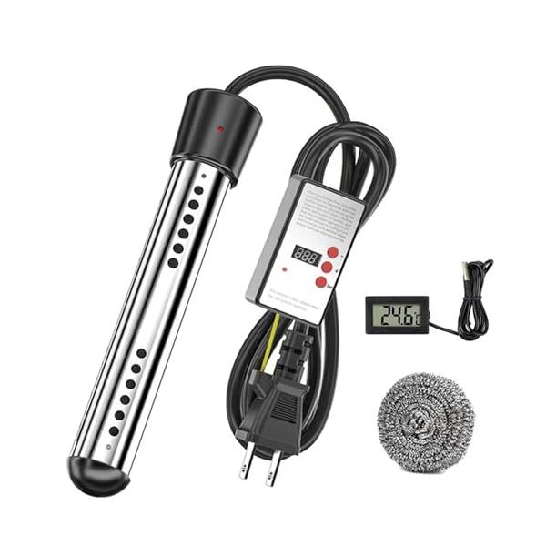 タイミング機能/-/-・速熱1500Wの電気ヒーターはお湯の加熱をより効果的にします。10リットルの水を数分で50度に加熱します。ヒーターを挿入する前に、ヒーターが完全に水に浸っていることを確認してから、使いやすい電源を接続してください・7...