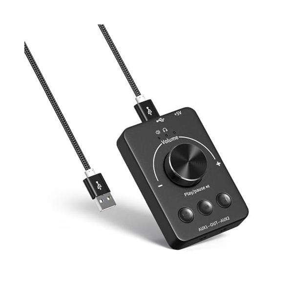 黒/-/-・パッケージ個数:1・??USB コンピュータ ボリューム コントローラー- このPCボリューム コントローラーには、正確なボリューム調整のための 360° ノブとワンタッチ ミュート機能が搭載されており、コンピューターのオーディ...