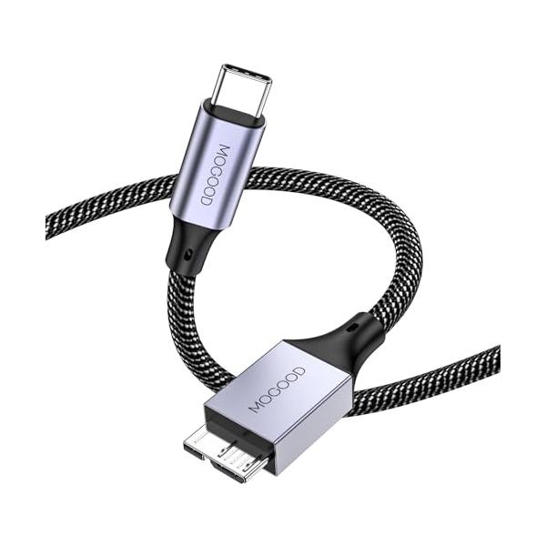 グレー/0.5M/USB C to Micro B・Size:0.5MColor:グレー・パッケージ個数:1・マイクロUSB 3.0ケーブル：MOGOOD USB 3.0 Type-C - Micro-Bケーブルは、USB Type Cポー...