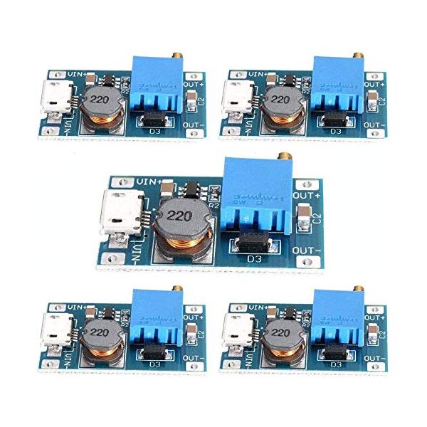パッケージ個数:5・2V-24V?5V-28V 9V 12V 24V・2ADC-DCブーストステップアップ変換モジュール・ネットワーク全体で最小の調整可能なブーストモジュールは、さまざまな小型機器に簡単に設置できます。・広い入出力電圧範囲と...