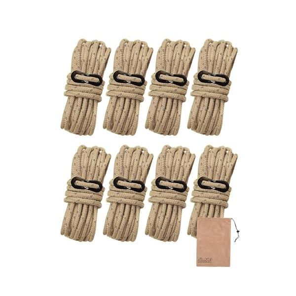 テントロープカーキ/4mm/8本/RP4M8-KH・Color:カーキSize:4mm/8本・反射材入りお洒落なデザイン発色でスノーピークコールマンなどのテントやタープとの相性抜群反射材入りなので夜間の視認性もとても良く小さなお子様がいるご...