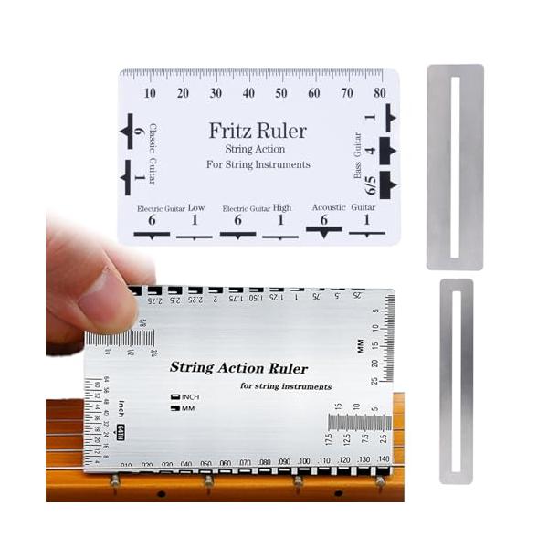 シルバー/-/-・パッケージ個数:1・ギター修理ツールセットこのセットには、ステンレス製の弦高測定尺1本、PVC製の弦高測定尺1本、2つの異なるサイズのシムが含まれており、ギターの修理に非常に適したセットです特に複数のギターを所有している方...