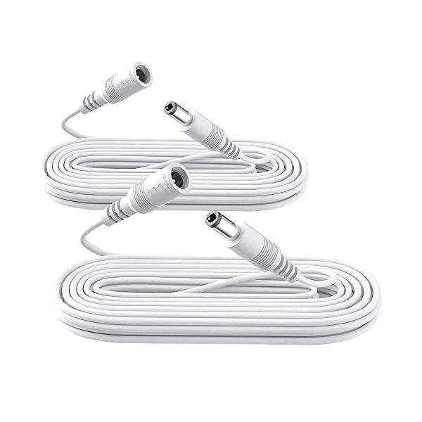 ホワイト/-/2PK DC-W 10ft・Color:ホワイト・5.5mm x 2.1mm DC電源延長ケーブル、オス-メスコネクタ。 注意: DC 5.5mm x 2.1mm プラグのみ、他のサイズでは動作しません。・長さ3M/10フィー...