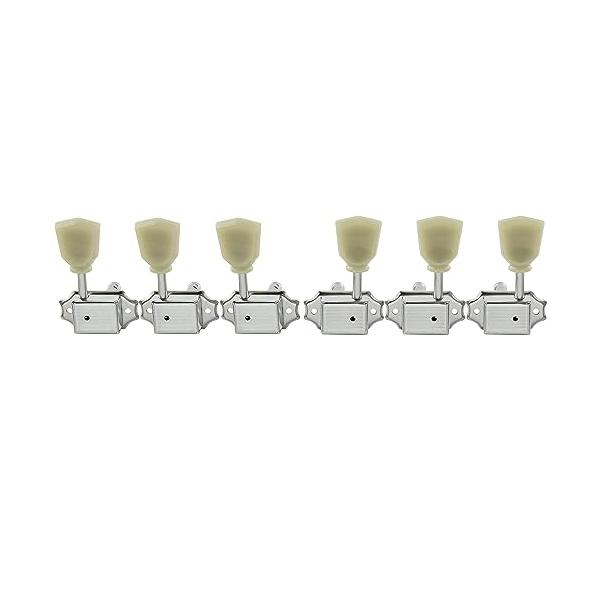 クロム/-/MX1103CR・Color:クロム・パッケージ個数:1・LP/SG/ES/PRSスタイルなど 右3+左3のペグ3:3タイプを使用する多くのエレキギターやアコースティックギターに適用・ペグブッシュの外径:9mm・ギア比15:1・...