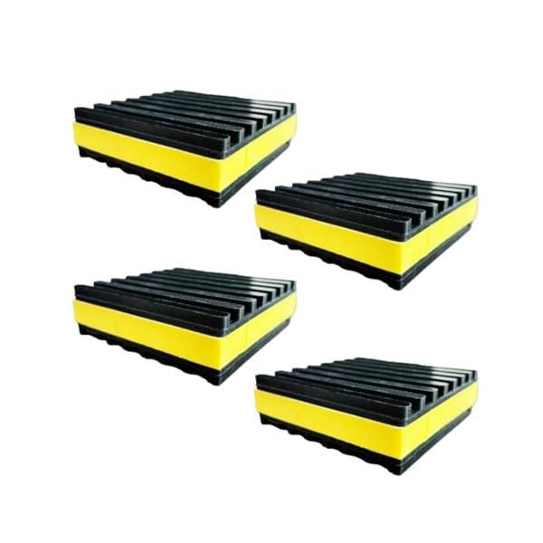 家具・家電の下に敷くだけ簡単防振・防音・防傷対策ゴム素材の防振マットです。大きさは7.6×7.6cm、厚み2.3cm、重量約75gと手のひらサイズで軽量だから持ち運びにも便利場所を選ばずに簡単に設置できます。・一般的なジョイントマットより高...