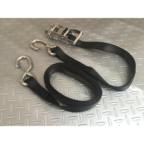 【メーカー】TIGHTJAPAN (タイトジャパン）【品番】0706-14【商品名】 ステンレス タイダウンベルトエクステンド ストッパー付き ブラック【サイズ】固定側：ベルト600ｍｍ巻取り側ベルト：2,900ｍｍベルト幅：25ｍｍ使用荷...
