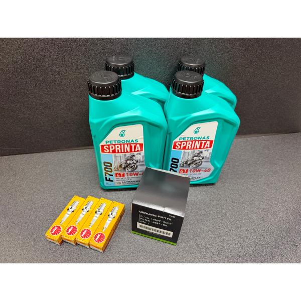 【メーカー】PETRONAS（ペトロナス)【品番】OIL-KAW-KIT-002P【商品名】オイルメンテナンスセット【オイル】PETRONAS（ペトロナス)F700-10W-40 1Lx4本SAE：10W-40API：SLJASO：MA2【...