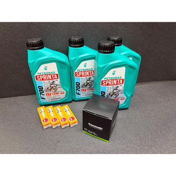 【メーカー】PETRONAS（ペトロナス)【品番】OIL-KAW-KIT-003P【商品名】オイルメンテナンスセット【オイル】PETRONAS（ペトロナス)F700-10W-40 1Lx4本SAE：10W-40API：SLJASO：MA2【...