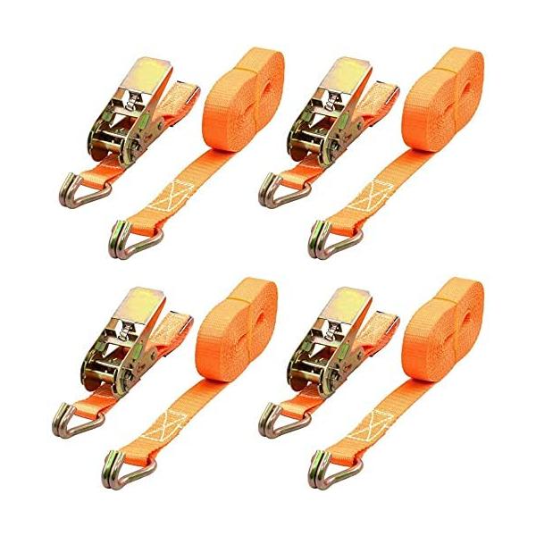 ・オレンジ ワンサイズ ・簡単操作チェット式ラチェットハンドル式のため、締付け作業ベルト巻取りや、ゆるめる作業が誰にでも簡単かつスピーディーに作業できます・ラバーコーティングS字フック 大きなSフックがラバーコーティングされているため、自転...