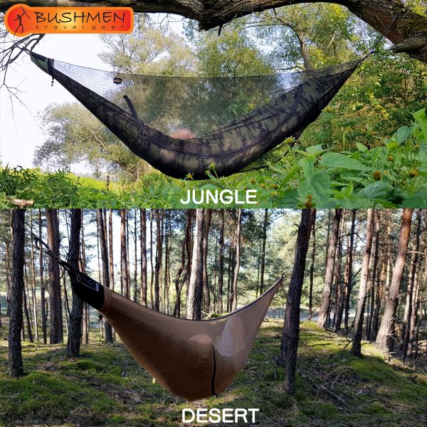 Hammock Mosquito Netハンモックの快適な空間にとって最大の敵の一つである、蚊、ダニ、ハエなどの昆虫の侵入を防ぎます。メッシュの明るい砂漠色は、周囲に調和しつつハンモックの温度上昇を緩和します。【内容物】ネット、カラビナ×１...