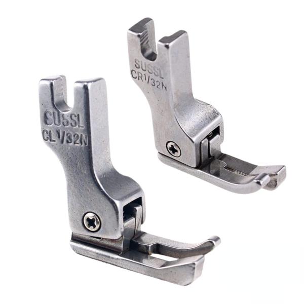 ミシン押さえサイズ：1/32インチ　(1mmステッチ段押え),材質：スチール数量：右端ガイド 1点 ，左端ガイド 1点スチール製なので耐久性、頑丈である，使いやすく、取り付けが簡単で。工業用ミシンと職業用ミシンで使用できる押さえです，素材の...