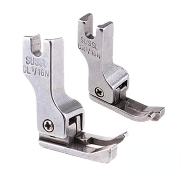 ミシン押さえサイズ：1/16インチ　(2mmステッチ段押え),材質：スチール数量：右端ガイド 1点 ，左端ガイド 1点スチール製なので耐久性、頑丈である，使いやすく、取り付けが簡単で。工業用ミシンと職業用ミシンで使用できる押さえです，素材の...