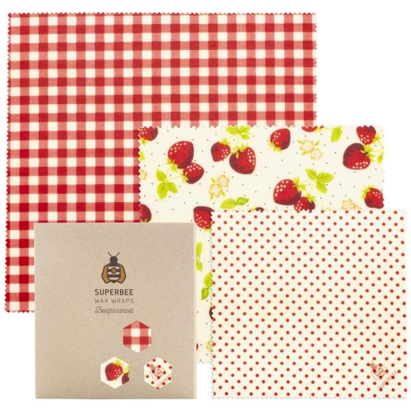 ●オーガニック100%：SuperBee エコラップは再利用可能のミツロウで作られたラップです。 GOTS認定100％オーガニックコットン生地、ミツロウ、オーガニックココナッツオイル、ゴールデンツリーレジンを使用して手作りされています。●豊...