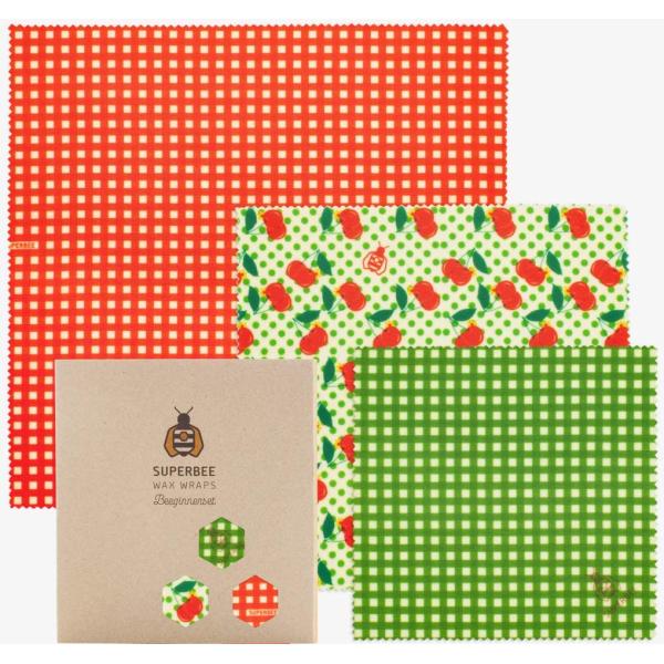 ●オーガニック100%：SuperBee エコラップは再利用可能のミツロウで作られたラップです。 GOTS認定100％オーガニックコットン生地、ミツロウ、オーガニックココナッツオイル、ゴールデンツリーレジンを使用して手作りされています。●豊...