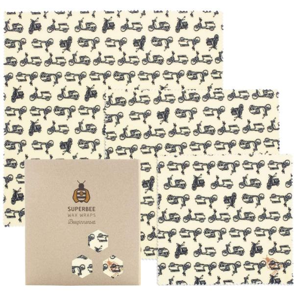 ●オーガニック100%：SuperBee エコラップは再利用可能のミツロウで作られたラップです。 GOTS認定100％オーガニックコットン生地、ミツロウ、オーガニックココナッツオイル、ゴールデンツリーレジンを使用して手作りされています。●豊...