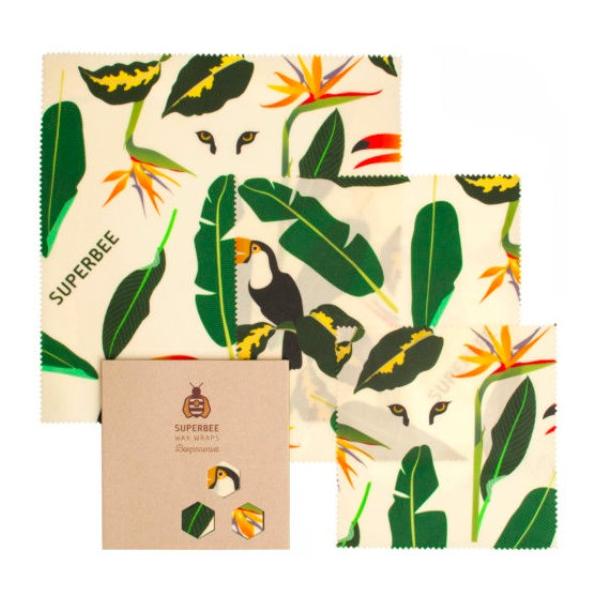 ●オーガニック100%：SuperBee エコラップは再利用可能のミツロウで作られたラップです。 GOTS認定100％オーガニックコットン生地、ミツロウ、オーガニックココナッツオイル、ゴールデンツリーレジンを使用して手作りされています。●豊...