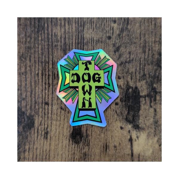 【ST-1014】Dogtown Skateboard ドッグタウン STICKER スケートボード ステッカー Green Foil Cross Logo 3.8×3.2■カラーグリーン（ホログラム）■サイズ縦3.8cm×横3.2cm※稀...
