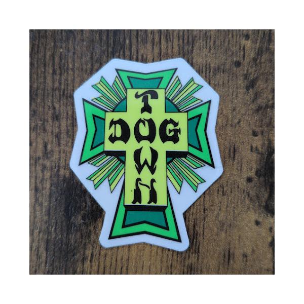 【ST-1019】Dogtown Skateboard ドッグタウン STICKER スケートボード ステッカー CROSS LOGO LIME 5.5■カラーライム（クリアタイプ）■サイズ縦5.5cm×横4.5cm※稀に折れ、印刷ミス、粘...