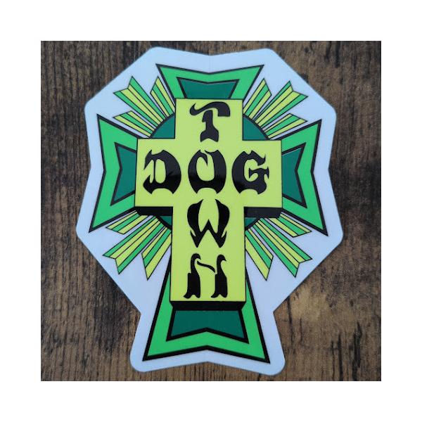 【ST-1036】Dogtown Skateboard ドッグタウン STICKER スケートボード ステッカー CROSS LOGO グリーン 11■カラーグリーン（クリアタイプ）■サイズ縦11cm×横9cm※稀に折れ、印刷ミス、粘着汚れ...