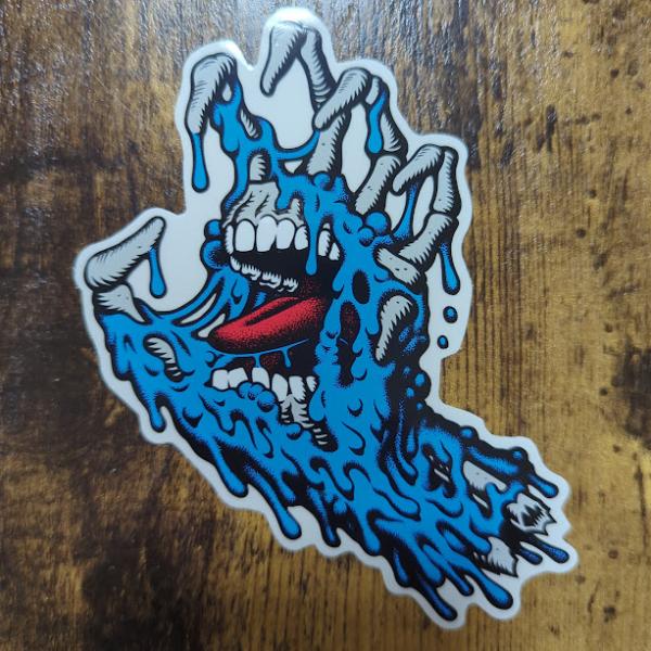 【ST-1133】Santa Cruz Skateboards sticker サンタクルーズ スケートボード ステッカー ■カラーブルー系（クリアタイプ）■サイズ縦12.5cm×横10cm※稀に折れ、印刷ミス、粘着汚れがある場合があります。