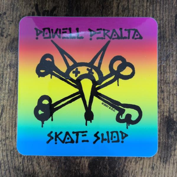 【st-1142】 Powell Peralta skateboard sticker パウエル ペラルタ スケートボード ステッカー Rat Santa Barbara Skate Shop レインボー■カラー：レインボー系■サイズ：縦1...