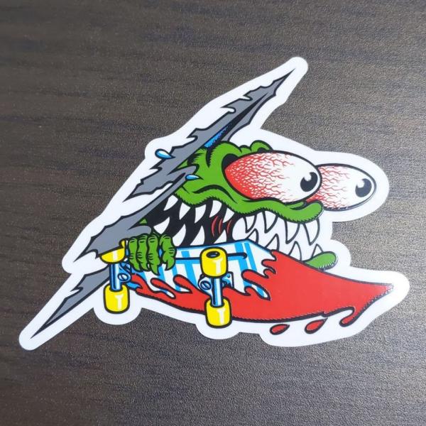 【ST-127】Santa Cruz Skateboard sticker サンタクルーズ スケートボード ステッカー Slashed■サイズ縦8.8cm×横10.3cm■カラーグリーンレッド（クリアタイプ）※稀に折れ、印刷ミス、粘着汚れが...