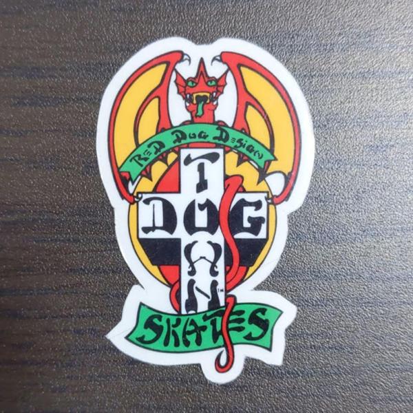 【ST-150】Dogtown Skateboard ドッグタウン STICKER スケートボード ステッカー Red Dog Die Cut Small■カラーオレンジ×グリーン系（クリアタイプ）■サイズ縦5.5cm×横3.4cm※稀に折...