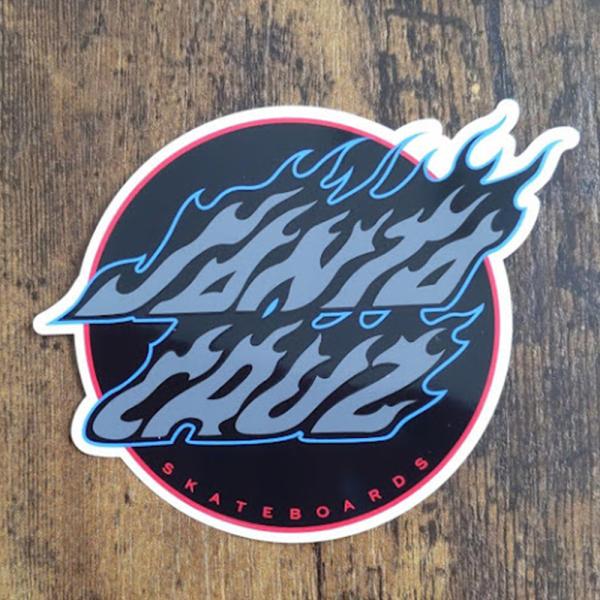 【ST-235】Santa Cruz Skateboards sticker サンタクルーズ スケートボード ステッカー Absent Flame■カラーブラック系（クリアタイプ）■サイズ縦9.5cm×横12.1cm※稀に折れ、印刷ミス、粘...