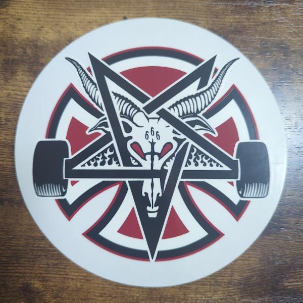 【ST-466】Independent Trucks インディペンデント スケートボード Skateboard sticker ステッカー Thrasher Pentagram Cross■カラーブラックホワイト系（クリアタイプ）■サイズ約...