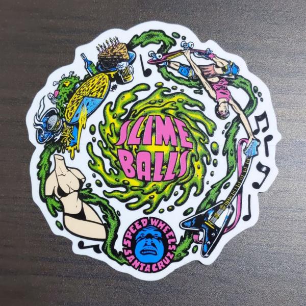 【ST-61】Santa Cruz Skateboard サンタクルーズ スケートボード sticker ステッカー Slime Balls Vomit 10.8×10.8■サイズ縦10.8cm×横10.8cm■カラーグリーン系（クリアタイ...