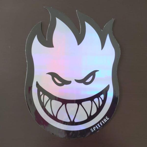 【ST-683】Spitfire Wheels Skateboard スピットファイア スケートボード sticker ステッカー Devil Head シルバー 29×20.5■カラープリズム（光が反射する素材です）■サイズ縦29cm×横...