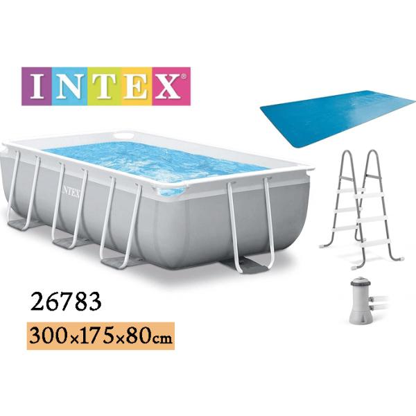 INTEX　プリズムフレームレクタングラープールセットパーツを組み立て、水を入れるだけの簡単にできるINTEX社製の大型プールです。屋外に設置できる大型プールです。お子様の遊び場だけではなく、飼い犬のプール、トレーニングにもぴったりです。強...