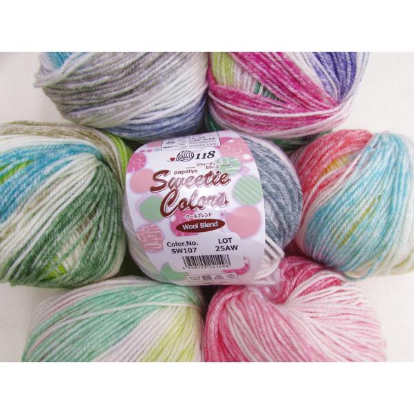 たっぷり編めるウールブレンド毛糸ロングピッチのグラデーションヤーン　セーターから小物までオールラウンダーな毛糸です。重量：約60ｇ　約216ｍ品質：アクリル　80％　　　ウール　　20％参考使用針：棒針3〜6号　　　　　　かぎ針4/0〜8/...