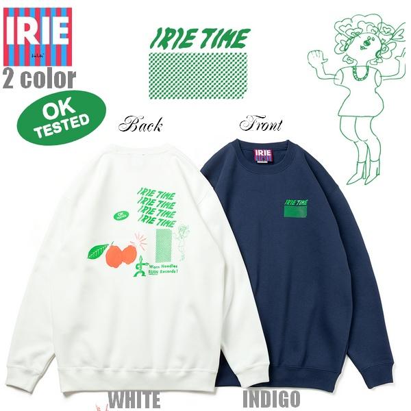 2025 AUTUMN - WINTERラインのIRIE(by lrie Life)【アイリー】トレーナー。ジャマイカの国果「アキー」と街のざらついた質感や空気感をPOPでお洒落なイラストに落としこみました。合わせやすく着回し抜群!　裏地は...