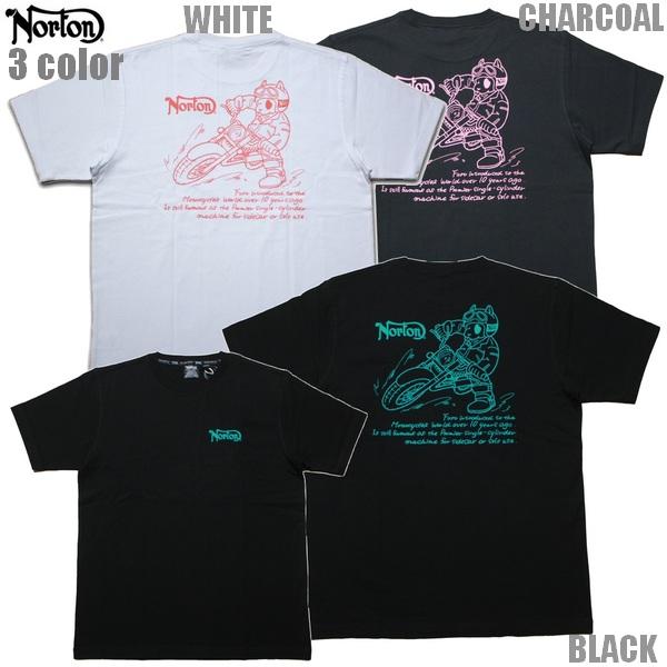 2025 SUMMER Norton 【 ノートン 】Tシャツバックのイラストプリントが注目を集めそう。シンプルなフロントスタイルとのバランスが絶妙!素材はコットン100%М　(着丈約71cm、身幅約52cm、肩幅約45cm、袖丈約22cm...