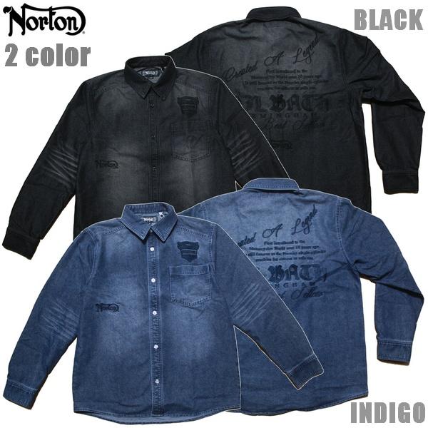 2026 SPARING Norton 【 ノートン 】長袖デニムシャツ。フロントエンブレムやバックのゴージャスな刺繍などこだわりの造りが嬉しい。 同色刺繍なので派手になりすぎず合わせやすくヘビロテしてくれそう! 素材はコットン70% ポリ...