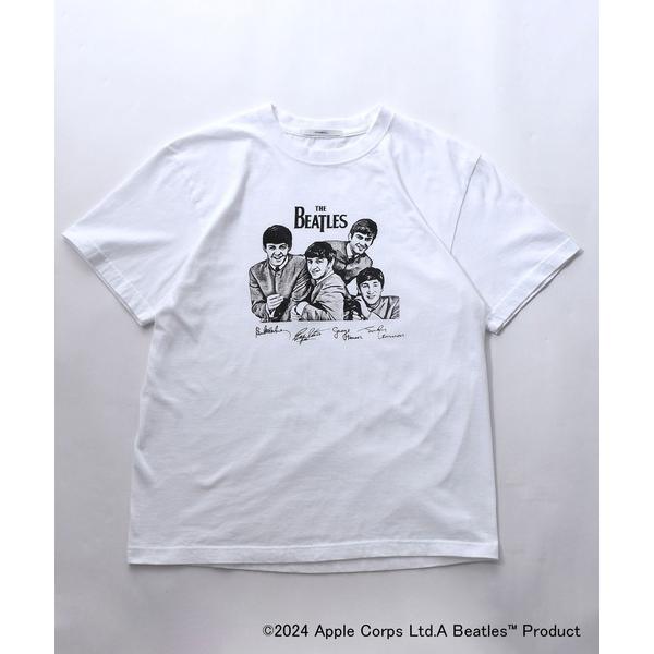 世界的人気のイギリスのロックバンドTHE BEATLESのプリントを施したデザインです。フロントには全米デビュー時のグラフィックをモチーフにしたメンバーをプリントしています。また、後ろ衿ぐりには4人のシルエットをプリントしておりフロント、バ...