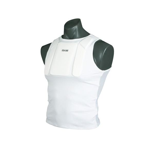 ISAMI L-8303 インナーチェスト (Lサイズ) 男女兼用〇分割パッド〇動きに対応する為中心とサイドでパッドの厚みを変えています。〇サンドウィッチ構造〇相手も自分も怪我をしにくい構造。力を分散させる為中心に堅い素材をはさむ構造。（1...