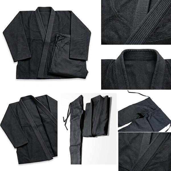 柔術着 ブラック BJJ 着物 柔術衣  黒 帯無 上下セットbjj kimono GI 大会 練習着 トレーニング カスタムベース グラップリングサイズ : A0  目安 150-163cm / 45-58KGサイズ : A1 目安 16...