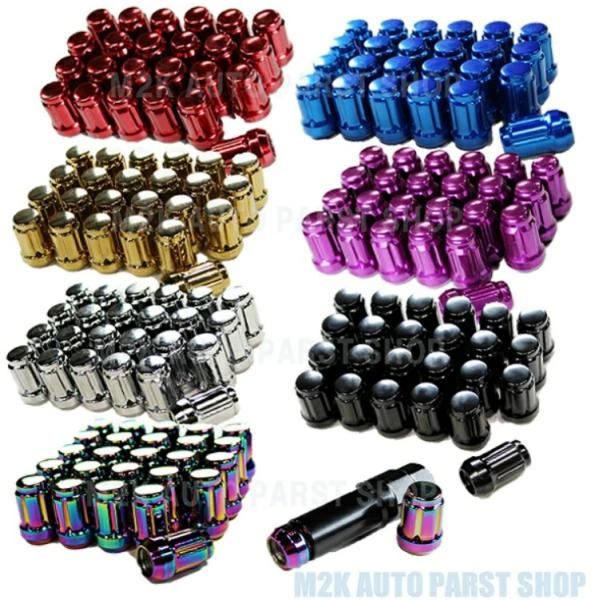 ■商品内容盗難防止 花形 フルロックナット 24個 [スティール製]- 専用ソケット ( 19HEX21HEX 両方使えます)　※ソケット差し込み部；直径約 21ｍｍ 【 超薄型 】ソケットカラー： レッド ブルー パープル ブラック シル...