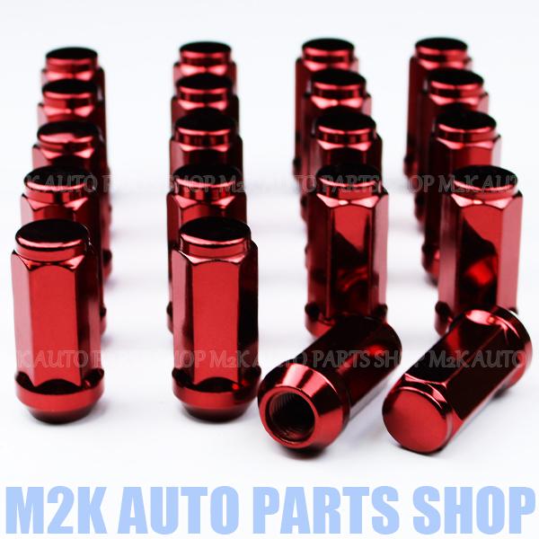■商品内容カラー：レッド19HEX ロングナット 6角 ナット 20本 [スティール製]【適合早見表】 M12 × P1.5 19HEX/21HEXホンダ車 イスズ車 / トヨタ車 レクサス車 ダイハツ車 マツダ車 ミツビシ車M12 × P...