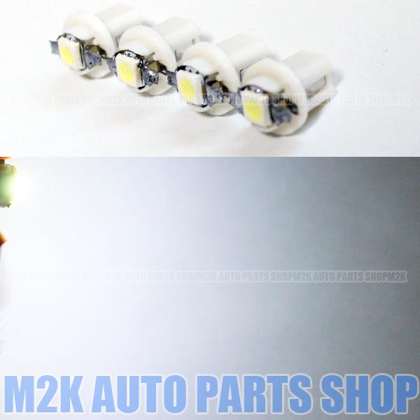 T5 B8.5D CHIP ドーム LED SMD ライト 4個 バイク 車 汎用品対応電圧：12V発光色： ホワイトサイズ： T5 B8.5D エアコンパネル スイッチ インジケーター シフト シガーソケット メーター 球 他 【内容品】...