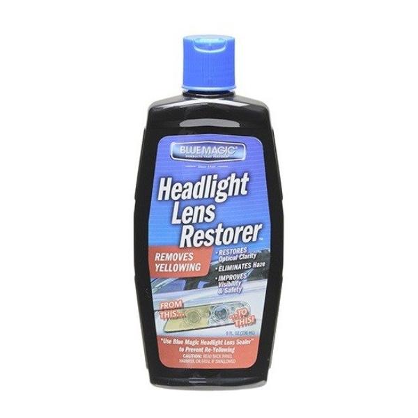 ブルーマジック BLUEMAGIC  ヘッドライトレンズ磨き BM-725樹脂製ヘッドライト表面の劣化や変色を除去して透明感をよみがえらせます。使用前に良く振ってください。ヘッドライトの砂や泥汚れを洗い流し、水分をふき取ってください。黄ばみ...