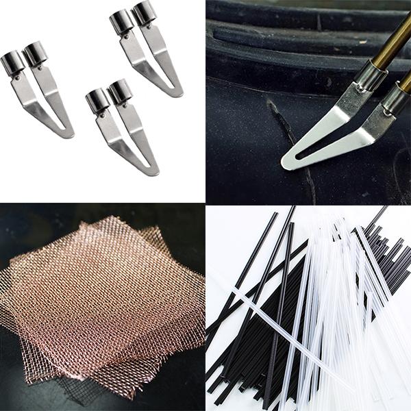 プラスチック 溶接機 棒 純正エアロ 補修 ハンダ ヒーター DIY ツール ガレージ 修理 溶接アダプター 替え チップ 3個 プラスチック溶接用芯 20個 銅メッシュ 5枚 の販売エアロパーツ や プラスチック製品 などの補修に!PPな...