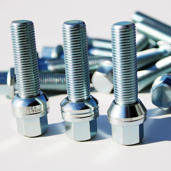 ラグボルト 24個 シルバー17HEX M14 P1.5 全長 70mm 首下(アダプター装着後有効幅) 45mm 60テーパー 13R 14R アダプター の組み合わせホイールボルト （ M14 P1.5 ）と３種のアダプターを選択いただ...