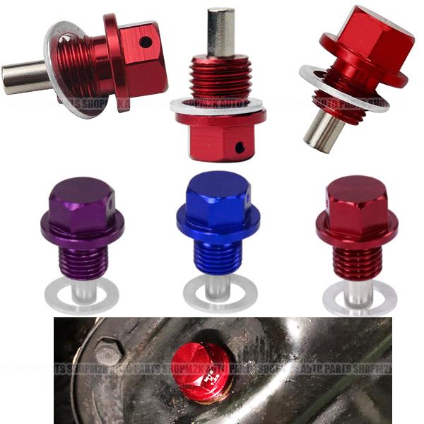■商品内容商品名：磁石 オイル ドレン ボルト マグネット 鉄粉 吸着 ドレンプラグ ワイヤーロック / ワイヤリング サービスホール 有（M12＆M14）素材　：アルミニウムカラー：レッド  M12×P1.25　トヨタ ダイハツ ニッサン...