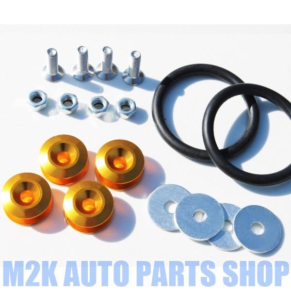 ■商品内容商品名：JDM QUICK RELEASE FASTNER/クイックリリース ファスナー自動車メーカー：汎用 すべての自動車メーカー車種：汎用 すべての自動車カラー：ゴールド内容：クイックリリース本体/４つワッシャー/４つボルト/...