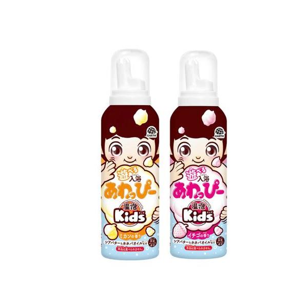 商品の説明ふわふわ泡で好きな形が作れる楽しく遊べる入浴泡。 湯面にお絵かきしたり、こねて形を作ったり楽しみ方は無限大です。 イチゴの香り・ピンク色のふわふわ泡と、みかんの香り・黄色のふわふわ泡の２種セットになります。 お湯の上にお絵かき　好...