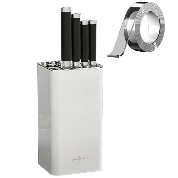 【商品仕様】サイズ：高さ23.5cm,縦12.0cm,横11cm、収納本数：5本,調理バサミ専用穴1個、重さ：約400g、素材： PET+シリコン、上部メッキ加工.【デザイン】シンプルでスタイリッシュなデザインに仕上げております。縦長の設計...